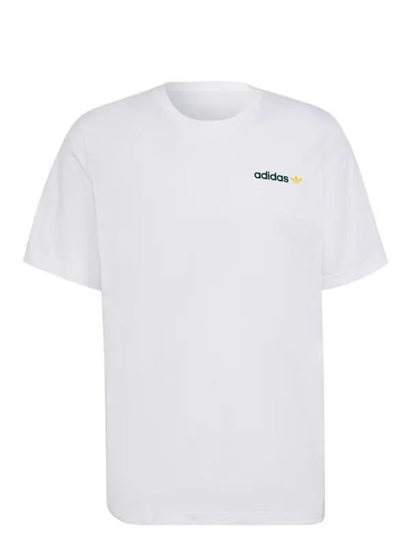 Adidas Originals Back Sailboat Pattern Alphabet Printing Loose Round Neck Short Sleeve White T-shirt - Multi-color