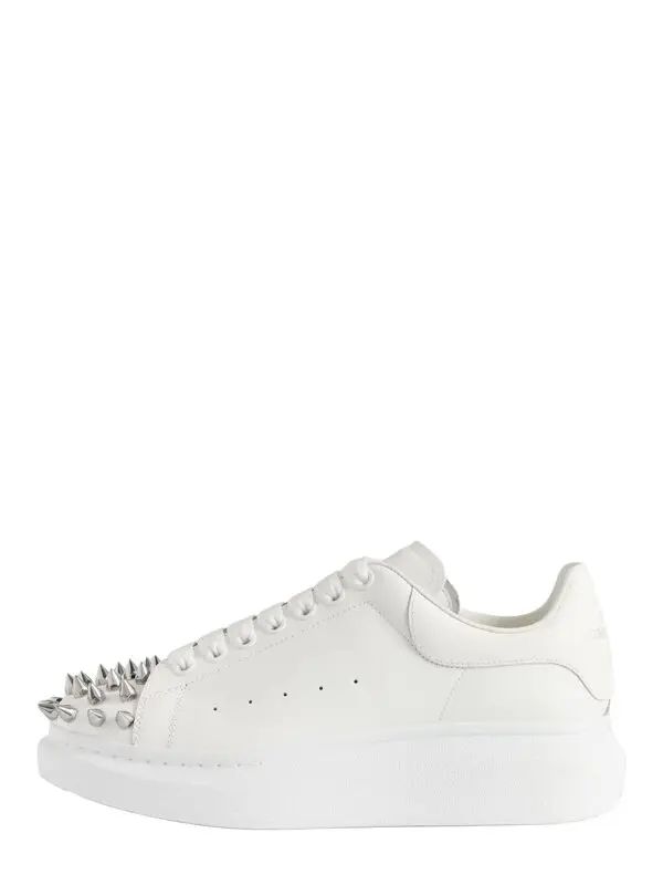 Alexander McQueen Leather Spike Larry Sneakers - White