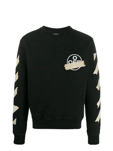 Off-White Tap Arrows" Logo Long Sleeve Sweater - Black
