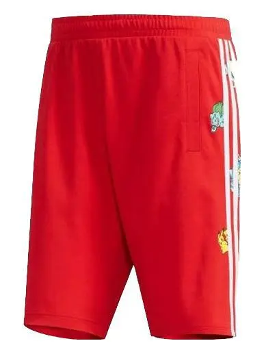 Adidas Red Pikachu Printed Shorts - Light Red