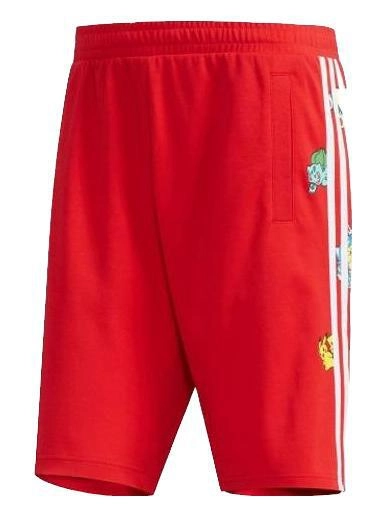 Adidas Red Pikachu Printed Shorts - Light Red