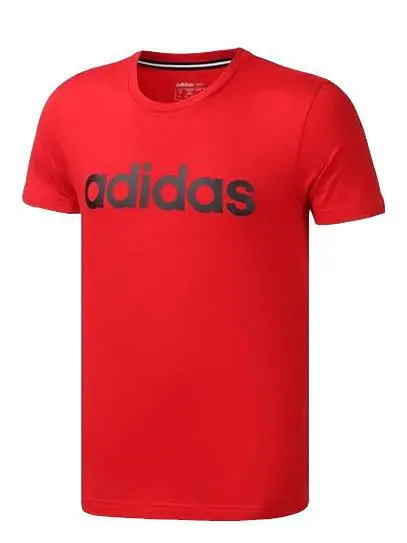 Adidas Neo M Esntl Lg T 1 Sports Printing Logo Round Neck Short Sleeve - Red