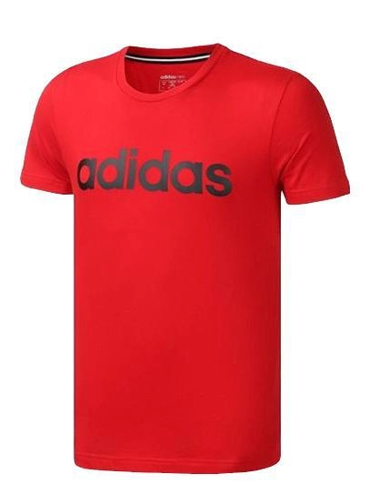 Adidas Neo M Esntl Lg T 1 Sports Printing Logo Round Neck Short Sleeve - Red