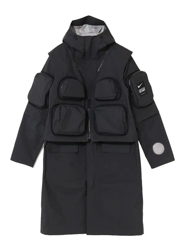 Nike Detachable Waterproof Hooded Coat - Black