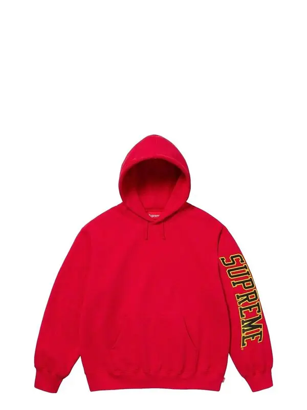 Supreme Sleeve Arc Hooded Sweatshirt - Red/yellow/black
