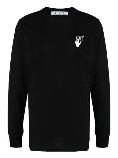 Off-White Fw21 Logo Arrow Pattern Round Neck Long Sleeves - Black