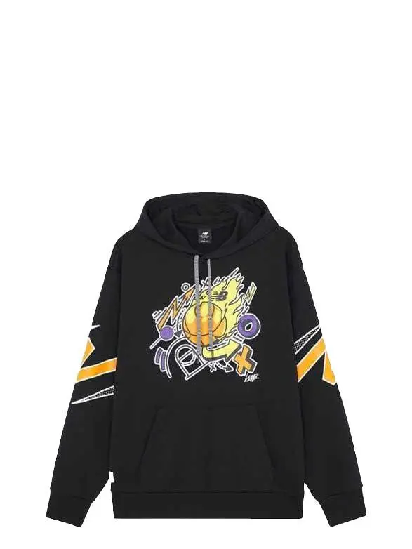 NEW BALANCE Graphic Print Hoodie - Black