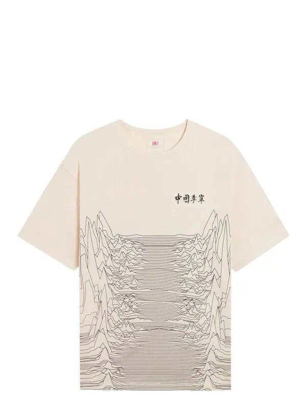 LI-NING Mountain Graphic T-shirt 'beige - Beige/black