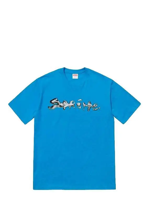 Supreme Fw18 Fw18 Liquid Bright Logo Tee - Blue