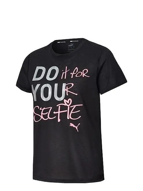 PUMA Graphic Print Short Sleeve T-shirt - Black