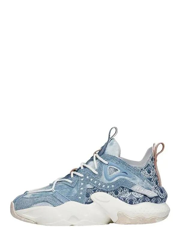 ANTA Blue Grey Badao Sneakers - Blue/grey/white