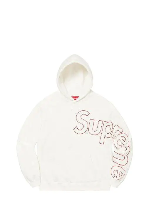 Supreme Reflective Hooded Sweatshirt - White/red