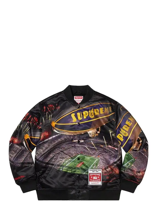Supreme X Mitchell & Ness Stadium Satin Varsity Jacket - Multi-color