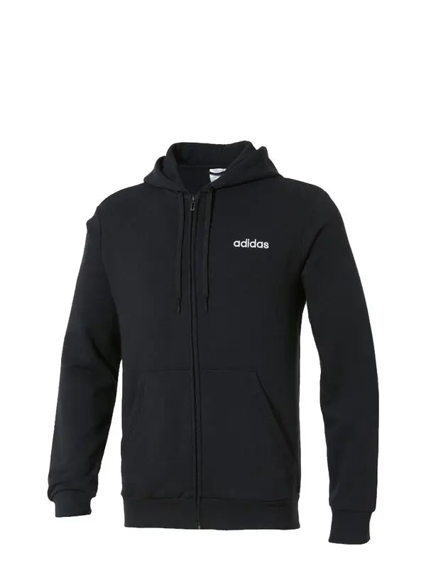 Adidas Knitted Hooded Track Jacket - Black