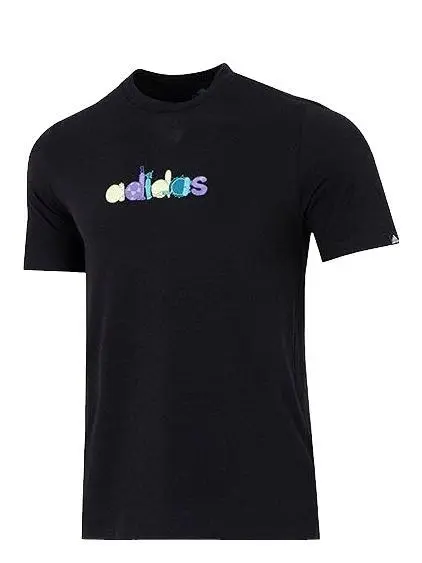 Adidas Sports Training Short Sleeve Black T-shirt - Multi-color