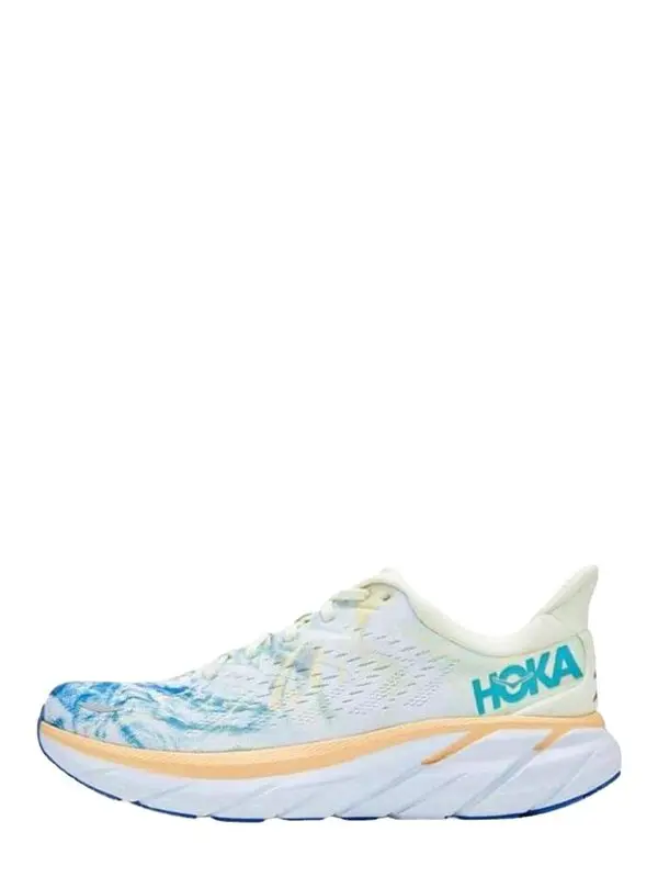 Hoka One One Clifton 8 Wide Sneakers - White/blue