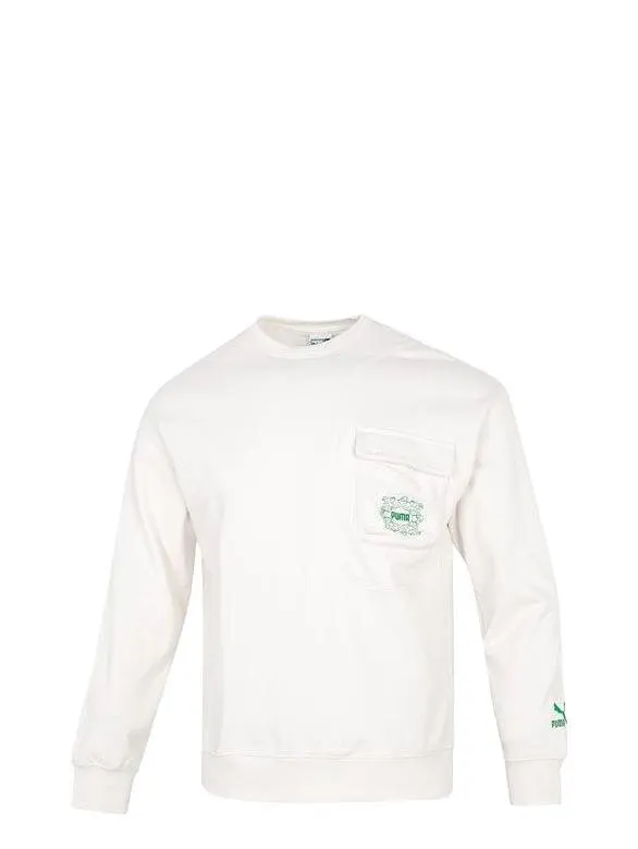 PUMA Das Cc Graphic Crew Sweater - White/green