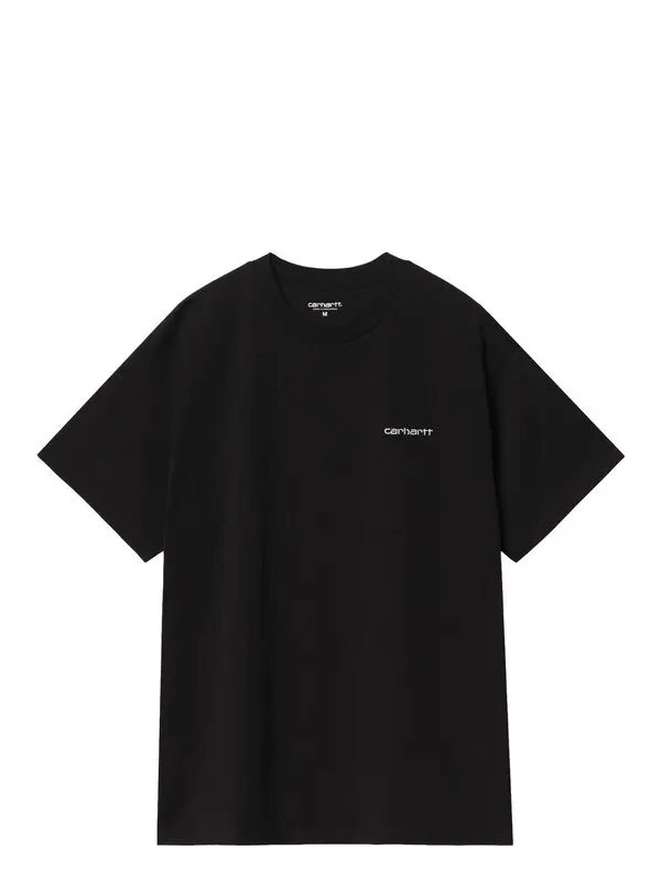 Carhartt Work In Progress Script Embroidery Short Sleeve T-shirt - Black