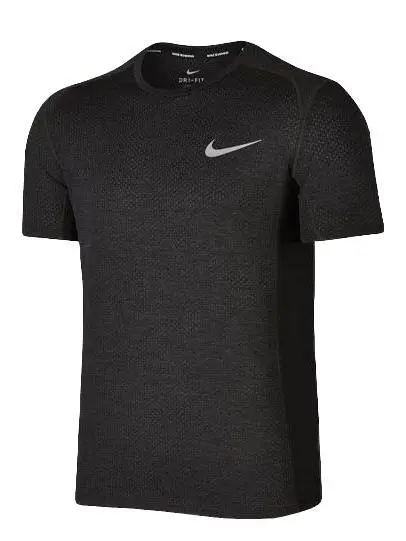 Nike Solid Color Sports Round Neck Pullover Short Sleeve Black Brown T-shirt - Blackbrown