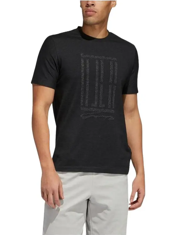 Adidas Martial Arts Series Solid Color Pattern Printing Sports Training Short Sleeve Black T-shirt - Multi-color