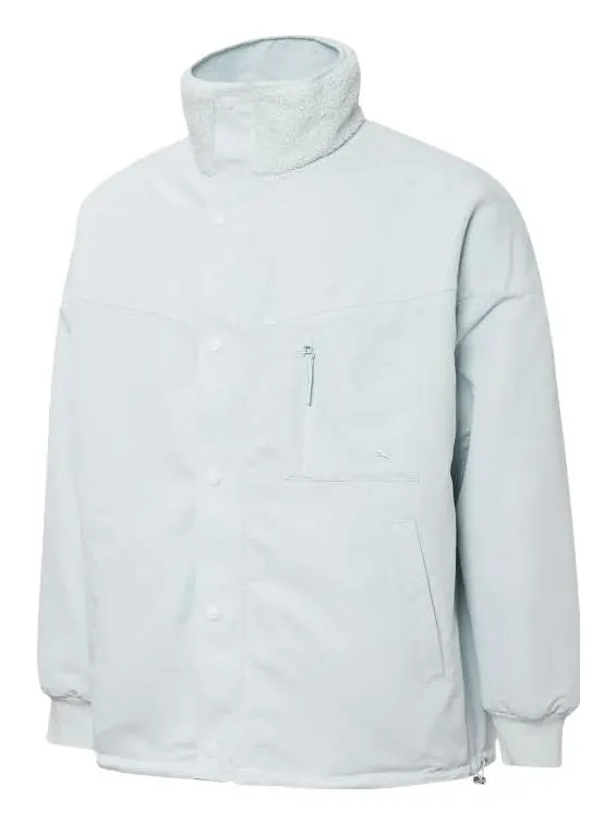 PUMA Mmq Lamb's Wool Reversible Stand Collar Jacket - Sky Blue