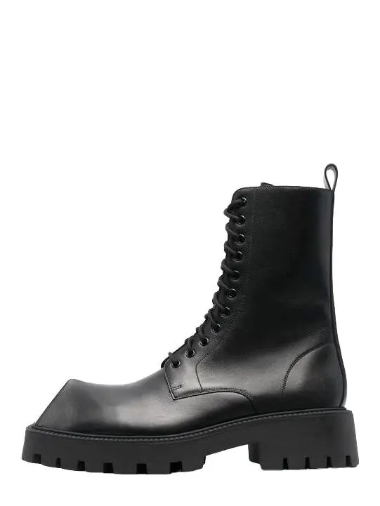 Balenciaga Rhino 25mm Lace Up Boots - Black