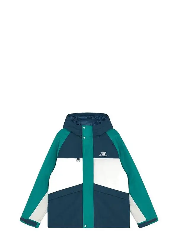 NEW BALANCE Color Block Windbreaker Jacket - Teal/white/aqua