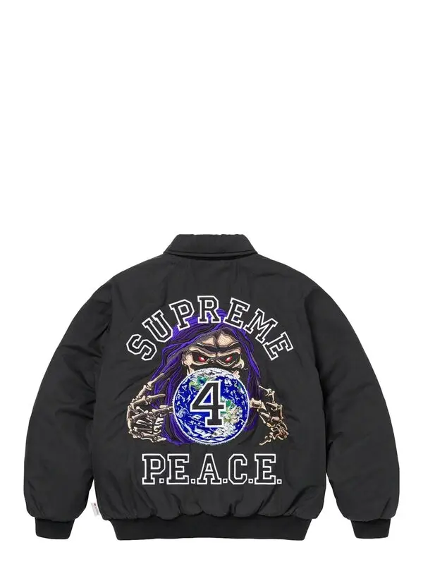 Supreme Peace Embroidered Work Jacket - Black