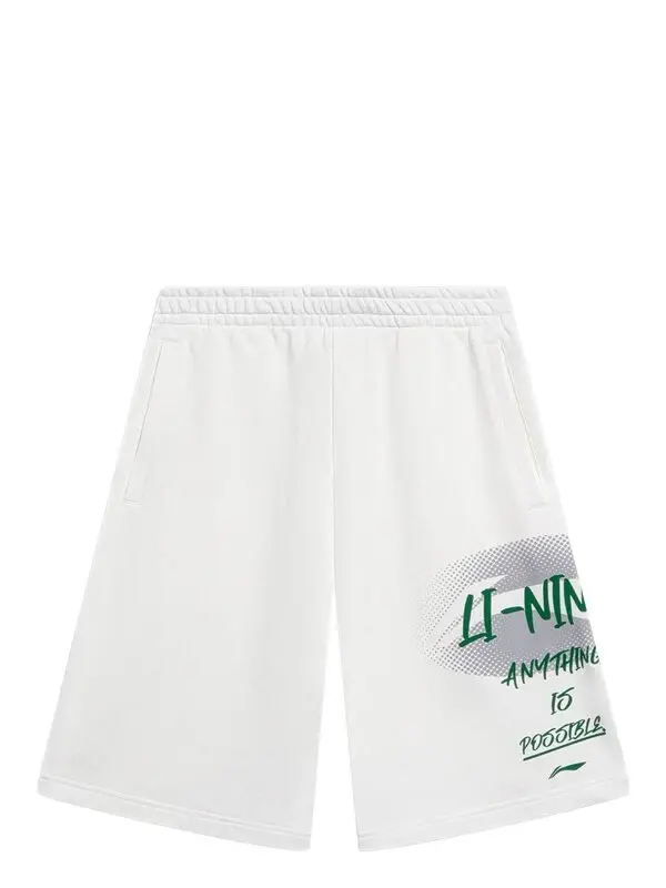 LI-NING Anything Is Possible Graphic Loose Fit Shorts - White/green