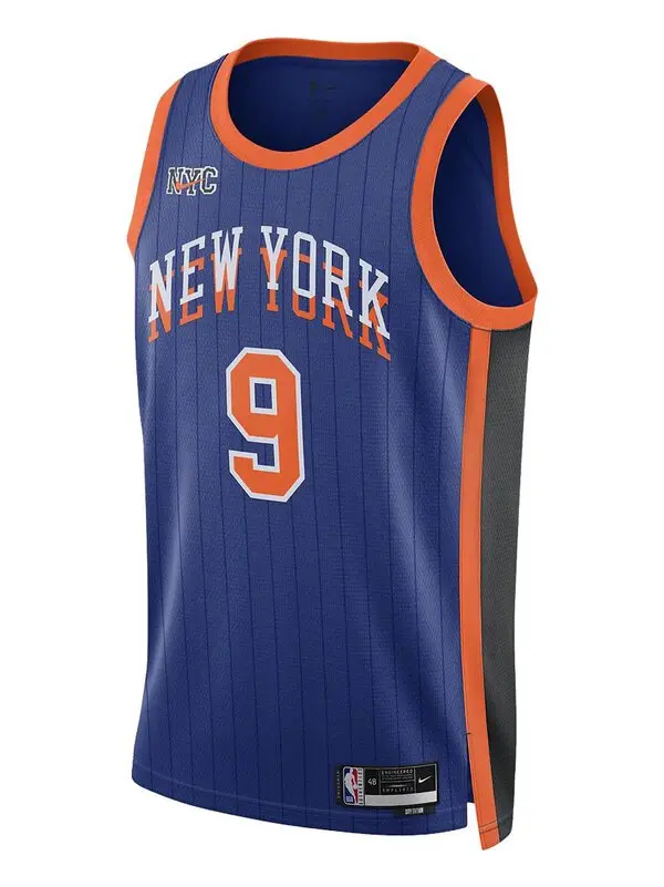 Nike Dri-fit Nba Swingman Jersey 2023/24 City Edition 'new York Knicks Rj Barrett - Blue/orange