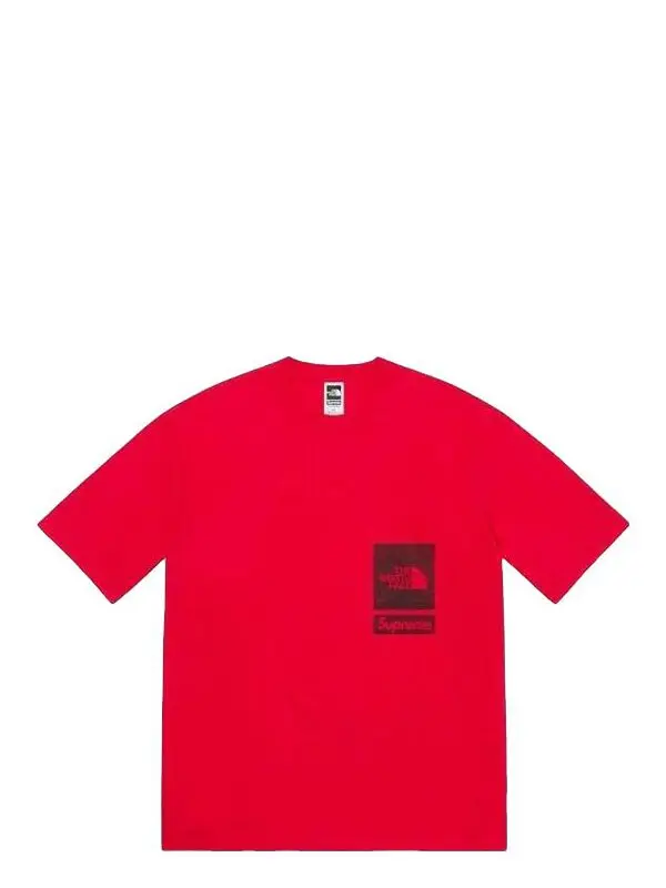 Supreme X The North Face Printed Pocket T-shirt 'red Black - Red/black