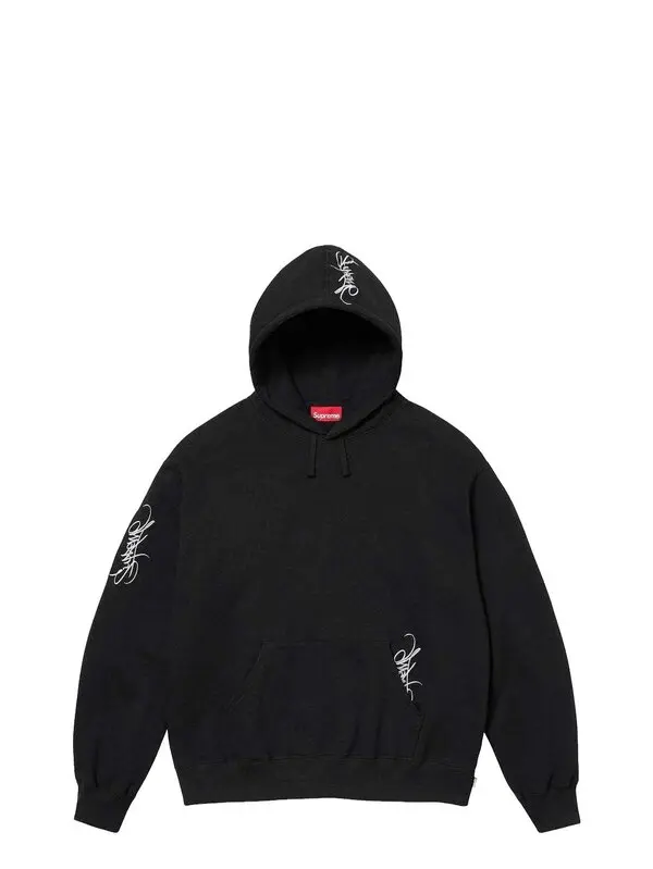 Supreme Tag Hooded Sweatshirt - Black/white