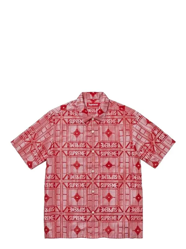 Supreme Tray Jacquard S/s Shirt - Red