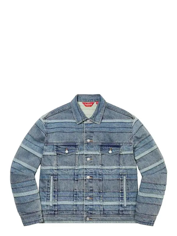 Supreme Layered Denim Trucker Jacket - Teal