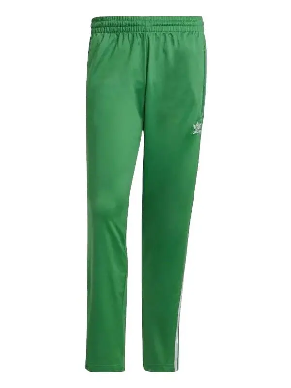 Adidas Originals Contrasting Colors Stripe Logo Elastic Waistband Straight Sports Pants/trousers/joggers Green - Default Color