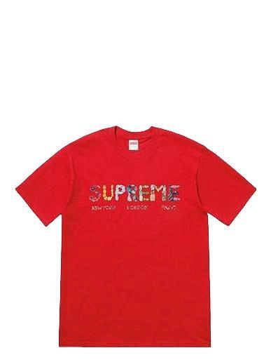 Supreme Ss18 Rocks Tee Alphabet Logo Short Sleeve - Red