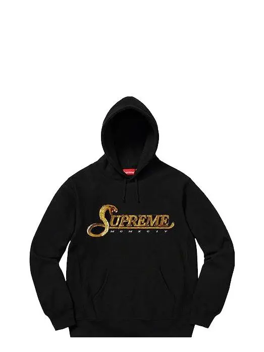 Supreme Sequin Viper Hooded Sweatshirt - Black