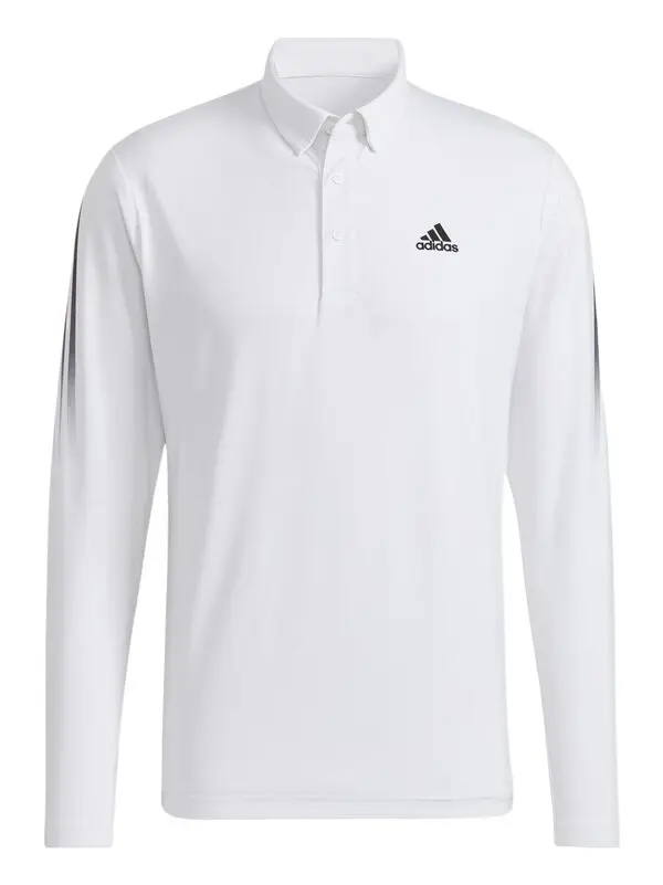 Adidas Logo Stripe Long Sleeves Slim Fit Polo Shirt White - Multi-color