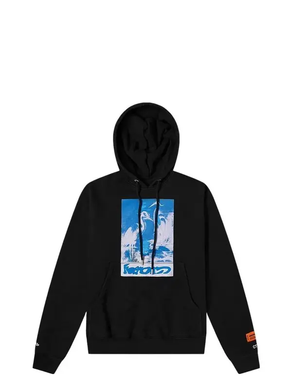 Heron Preston Graphic Print Hoodie - Black/blue