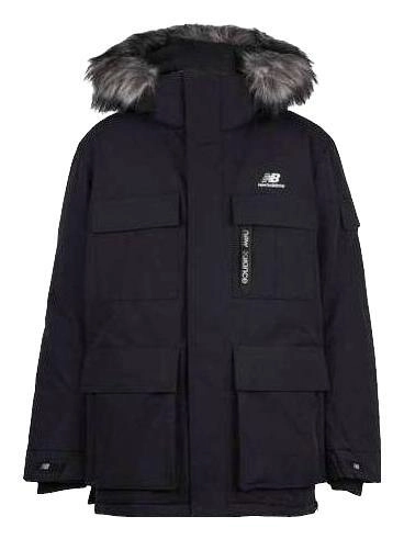 NEW BALANCE Down Parka With Faux Fur Hood - Black