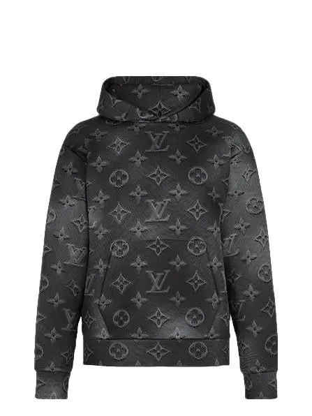 LOUIS VUITTON Full-print Logo Hoodie - Black