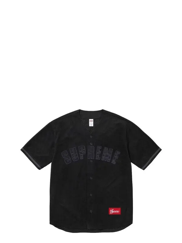 Supreme Ultrasuede Mesh Baseball Jersey - Black