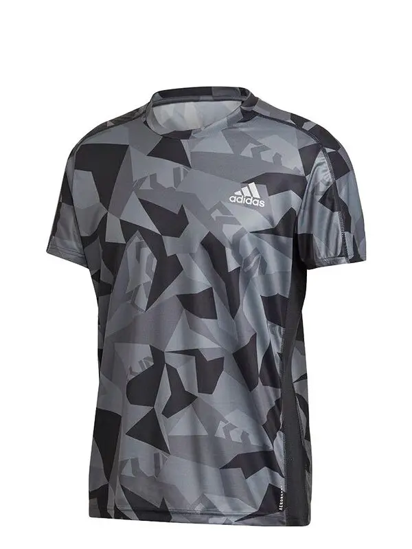 Adidas Own The Run Camouflage Short Sleeve Training T-shirt - Grey