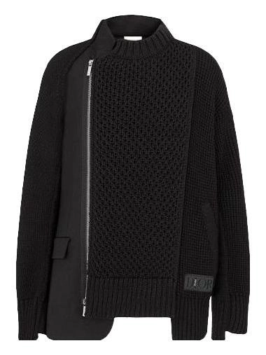 Dior X Sacai Crossover Fw21 Knit Jacket - Black