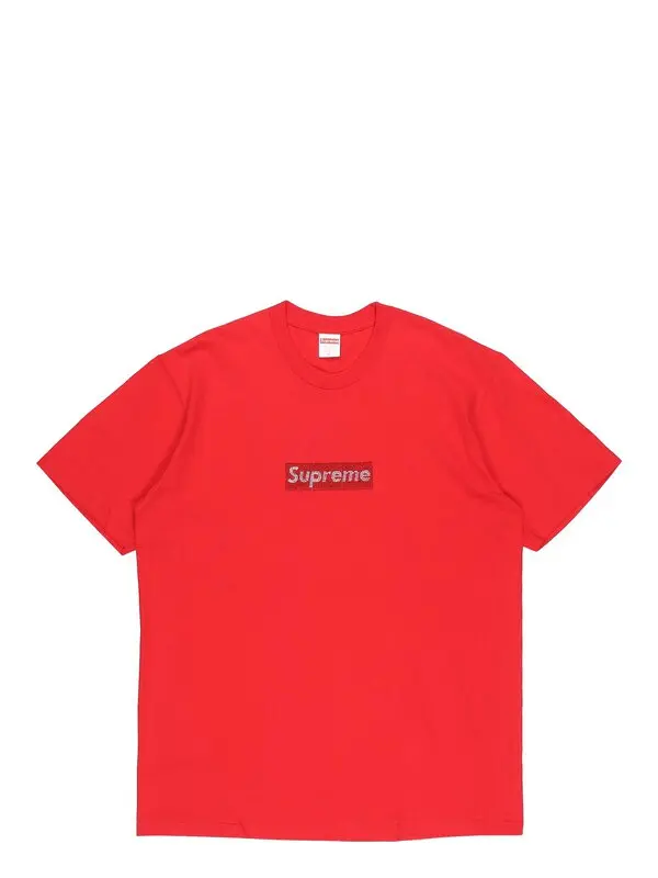 Supreme Ss19 X Swarovski Box Logo Tee Bogot - Red