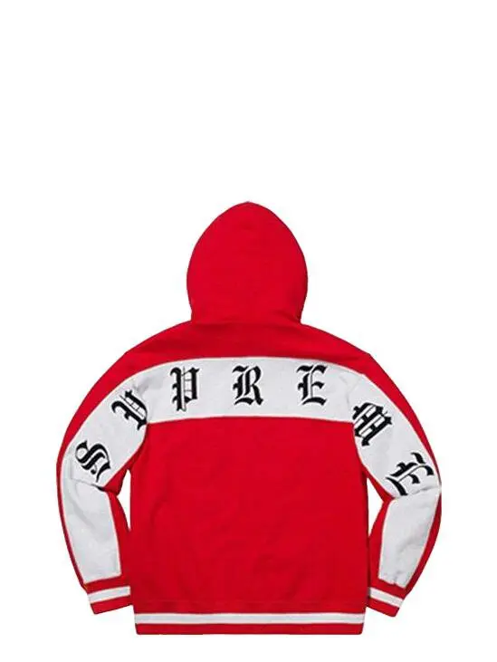 Supreme Old English Stripe Zip Up Sweatshirt - Red