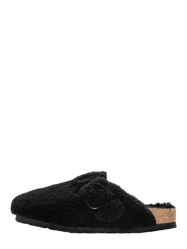 BIRKENSTOCK Boston Big Buckle Shearling Clogs - Black