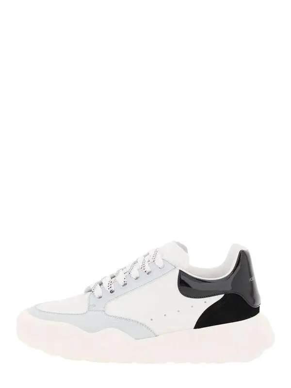 Alexander McQueen Court Leather Sneakers - White/black/grey
