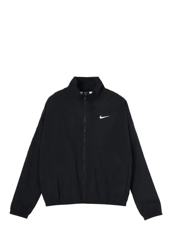 Nike Stand Collar Logo Print Jacket - Black