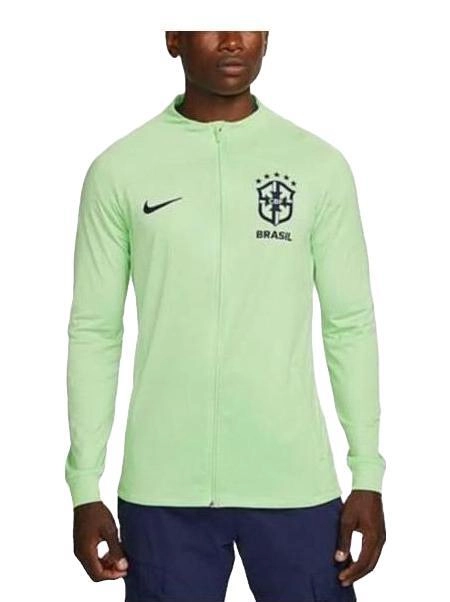 Nike Brazil Strike Dri-fit Knit Soccer Track Jacket - Green/multi-color